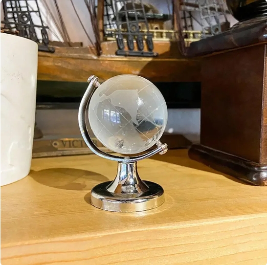 Round Earth Globe Clear Mini Rotating World Map - Cheers Drop