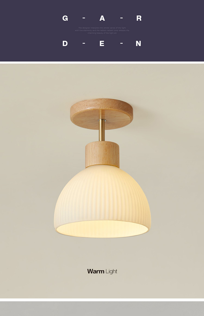 Coco Wood Glass Led Corridor Ceiling Lamp Products- Cheersdrop