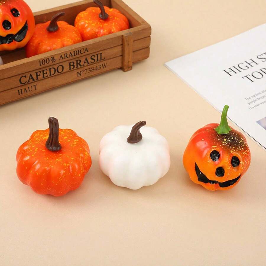 Elcoho 24 Pack Small Artificial Lifelike Pumpkin Fall Harvest Mini ...