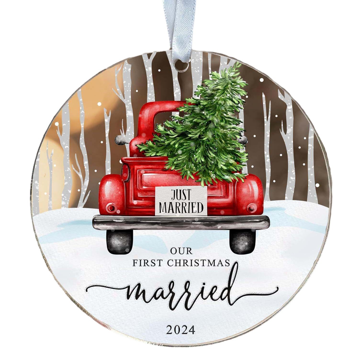 Personalized First Christmas Married Ornament Products- Cheersdrop